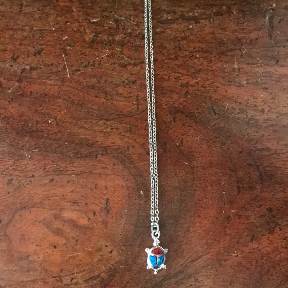 Petite Native American Turtle Necklace - Gem